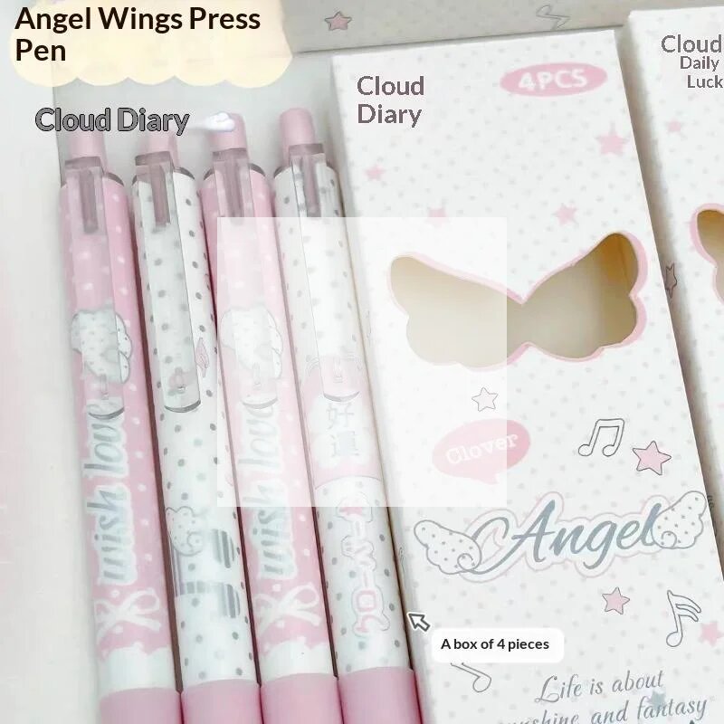 Гелевая ручка JETTING Angel Wings Press Pen черная