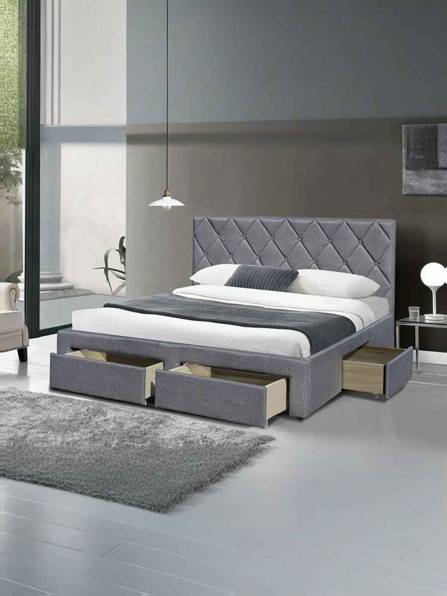 Кровать HALMAR BETINA серый, 160/200