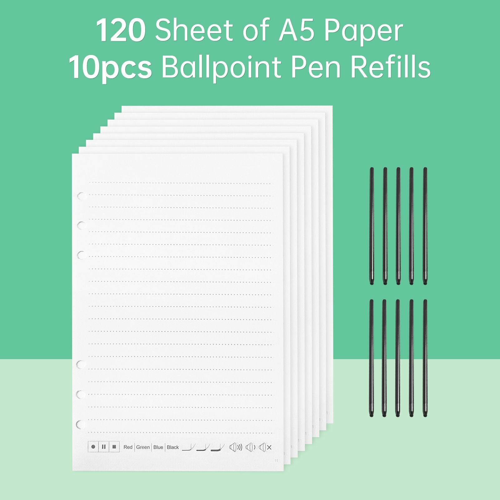 Бумага А5 120 листов + 10 заправок для ручек, совместима с Boardpen, Ophaya