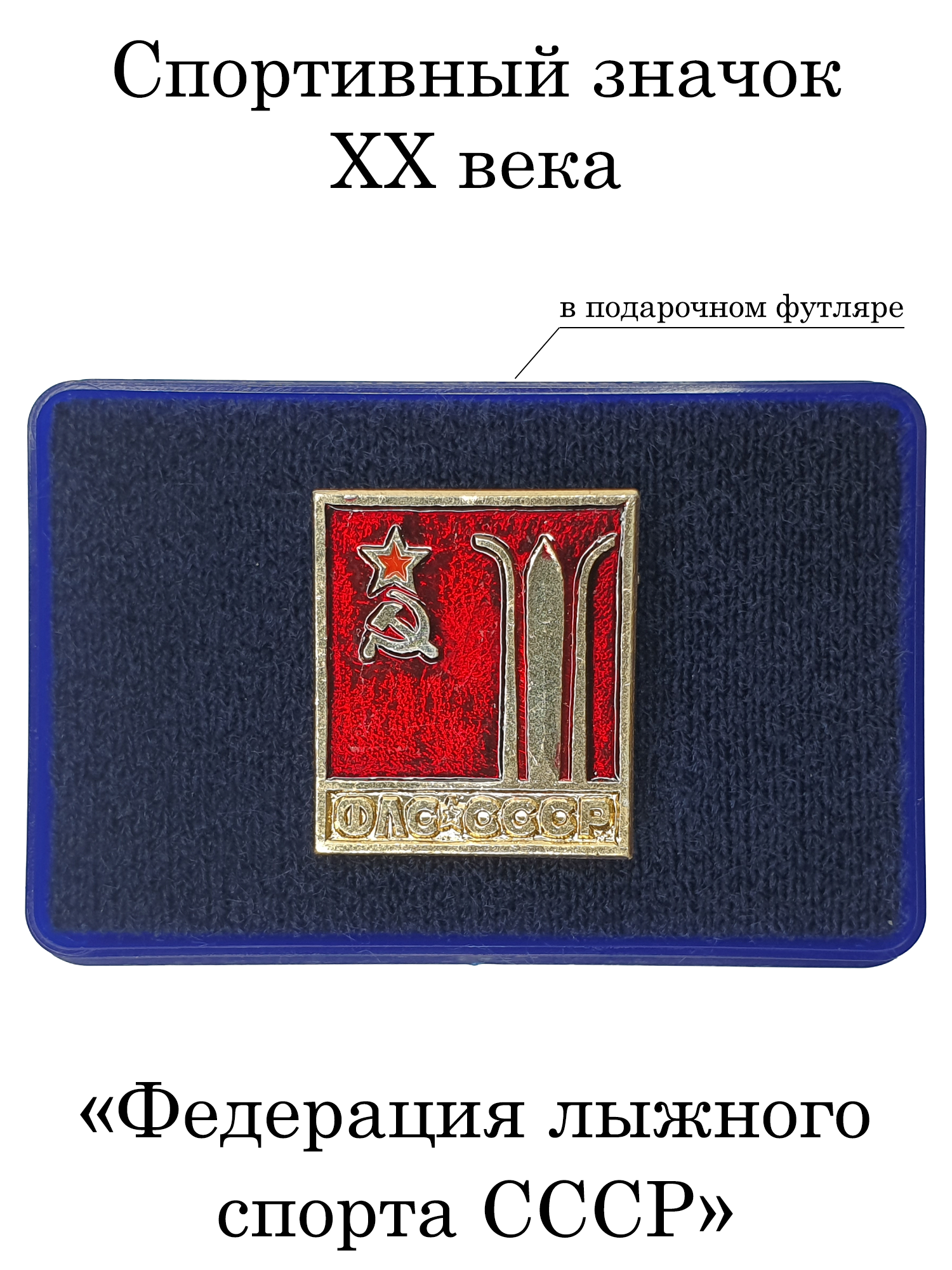 Винтажный коллекционный значок «Федерация лыжного спорта СССР»