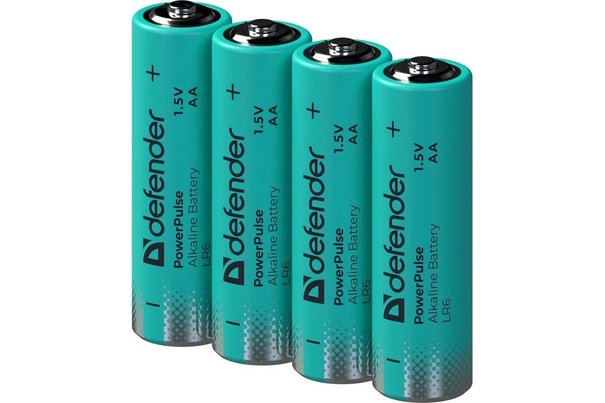 DEFENDER LR6-4BL AA алкалиновые батарейки PowerPulse 56033 блистер 4 шт для дома