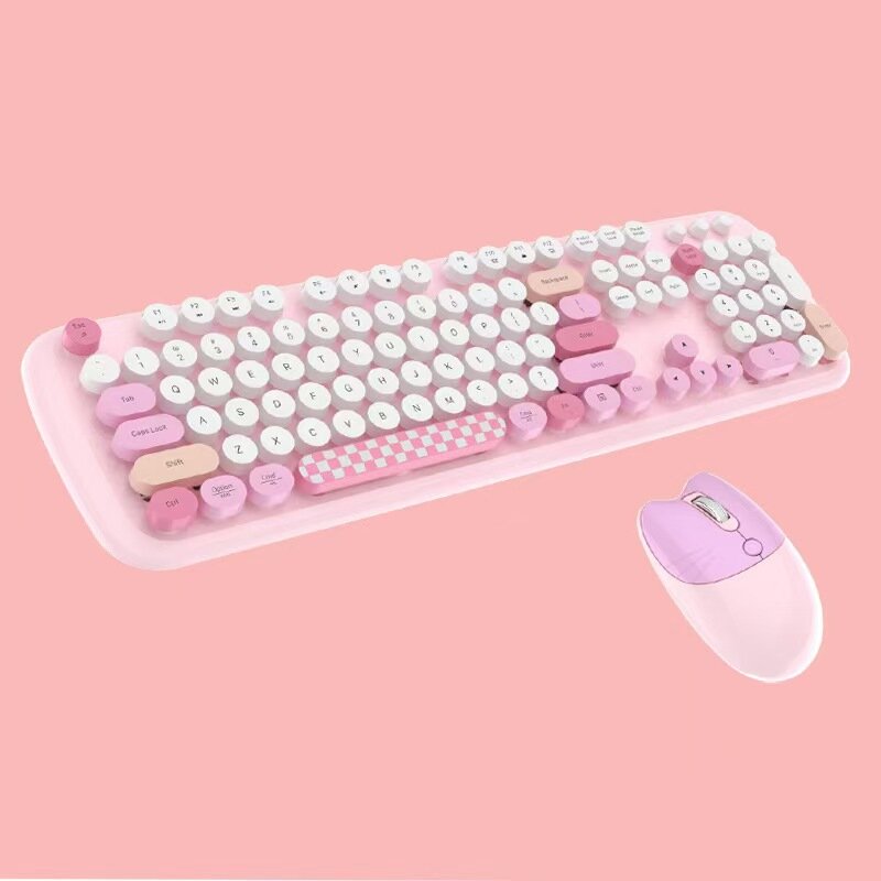 Набор клавиатуры и мыши Mofii Zero Girl Cute, розовый, для офисного ноутбука