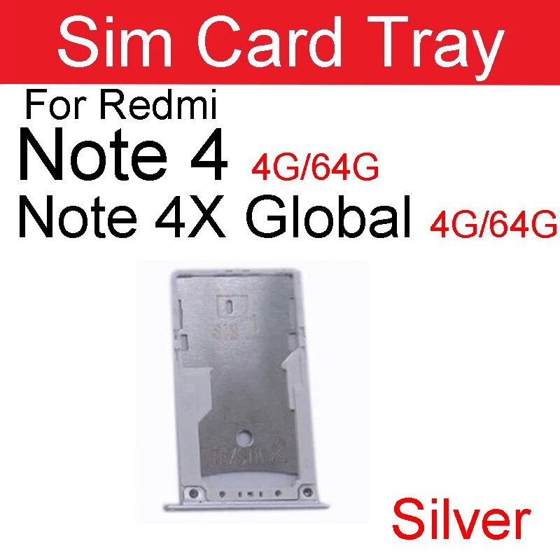 Держатель SIM-карты Xiaomi Redmi Note 4 4G 64G Silver