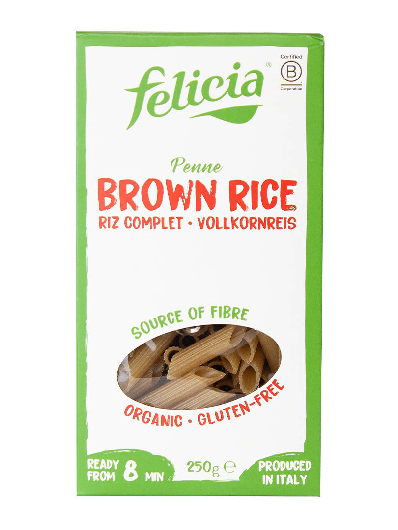 Макароны Felicia Penne Перья без глютена из бурого риса БИО, 250 г