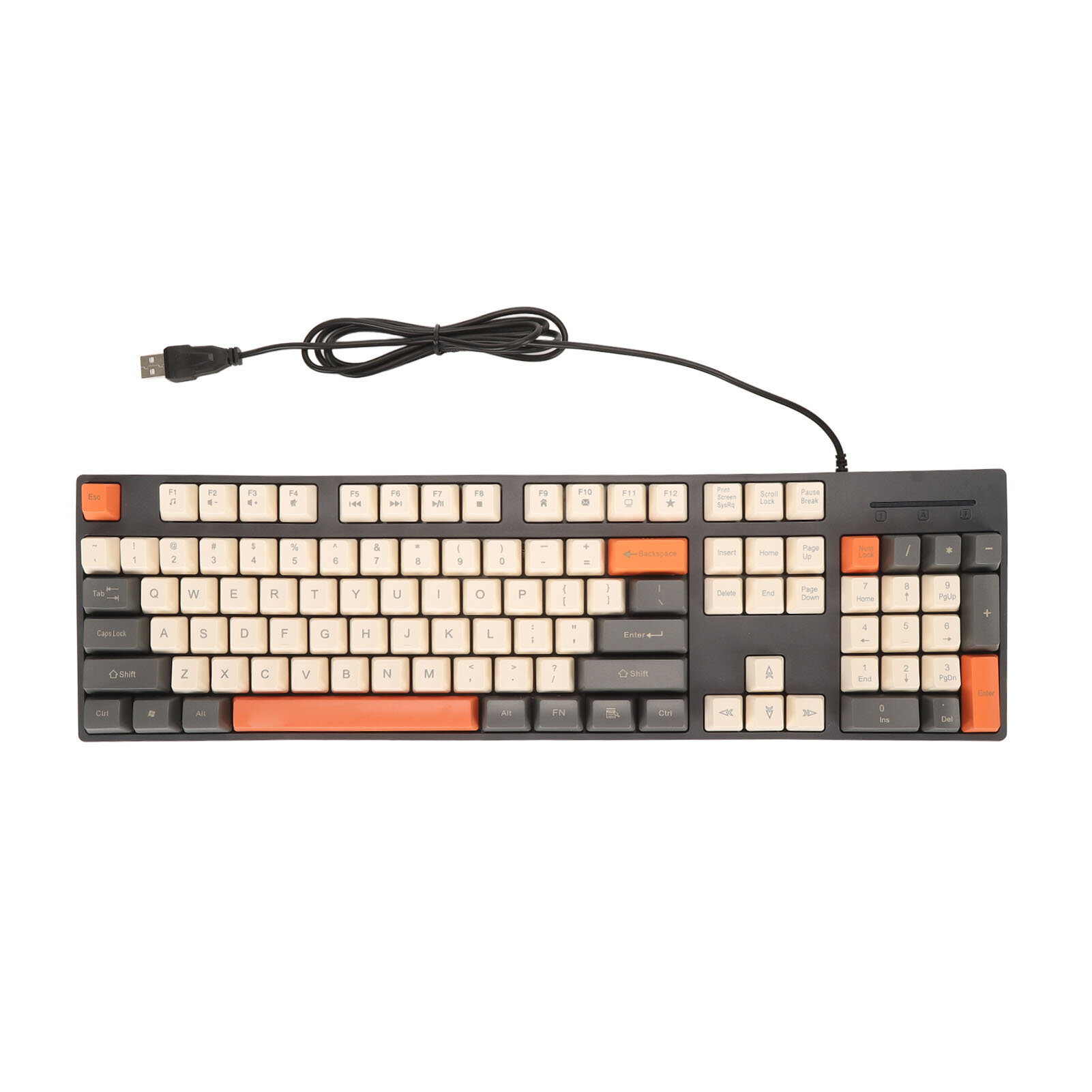 104 клавиши, проводная клавиатура, 3 цвета, симпатичная игровая клавиатура, USB-интерфейс, бизнес-клавиатура для Windows XP 7, 8, 10, 11, для OS X, серая