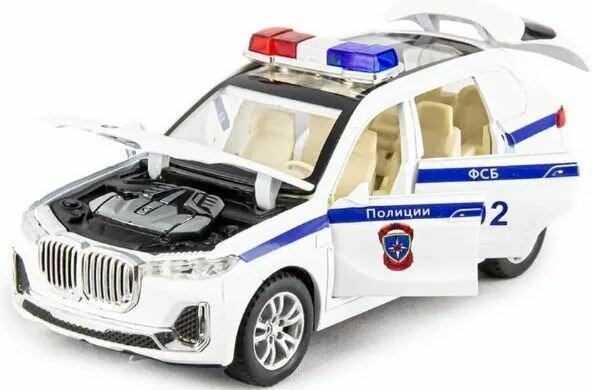 Коллекционная модель, игрушка BMW X5 ДПС, свет, звук, инерция 1:24 -kpa