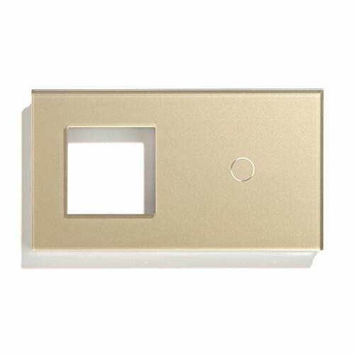 Рамка комби 2 поста (1F+1G) 157*86мм, стекло, цвет золотой