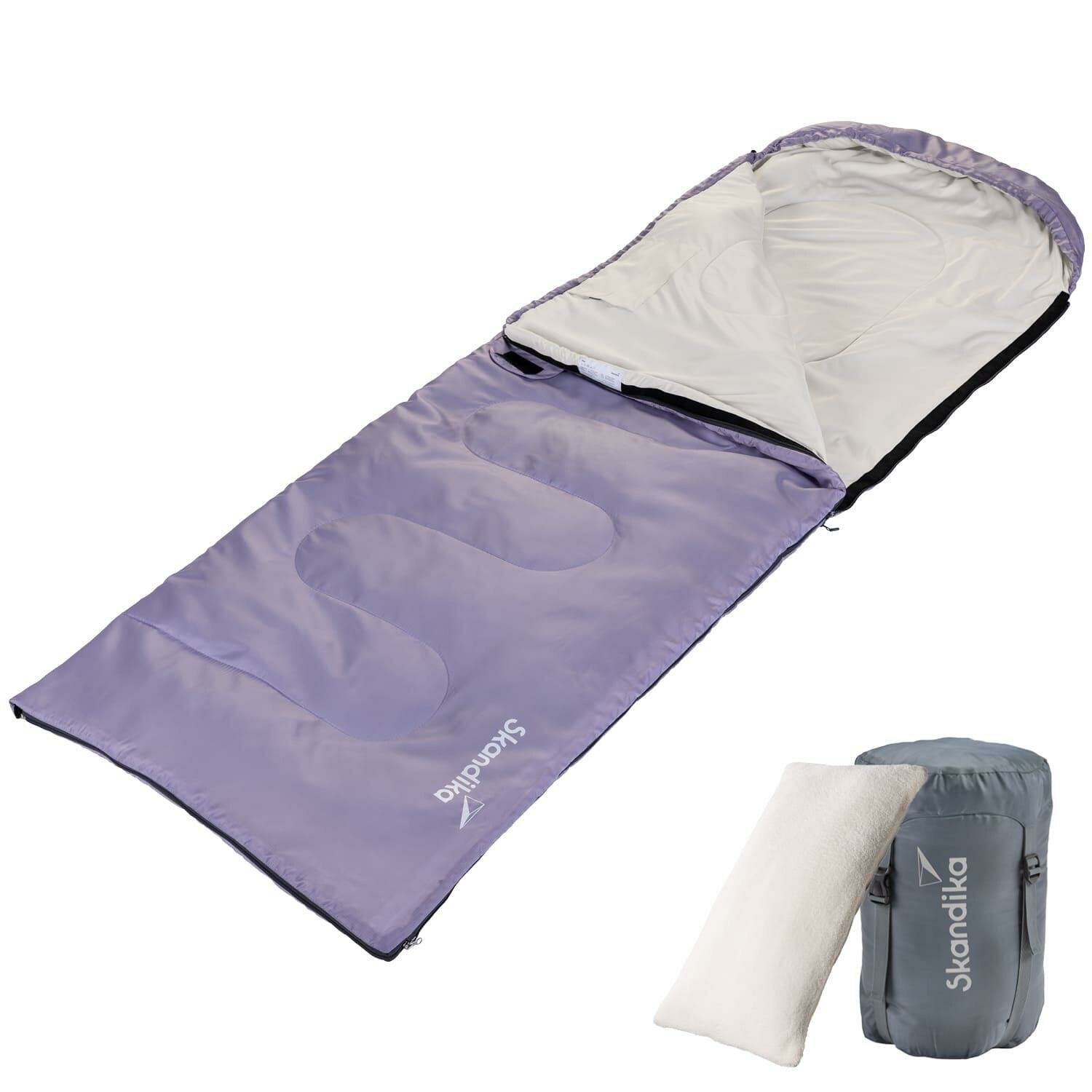 Спальный мешок Decathlon Skandika Skye, 220x75 см, трехсезонный, фиолетовый