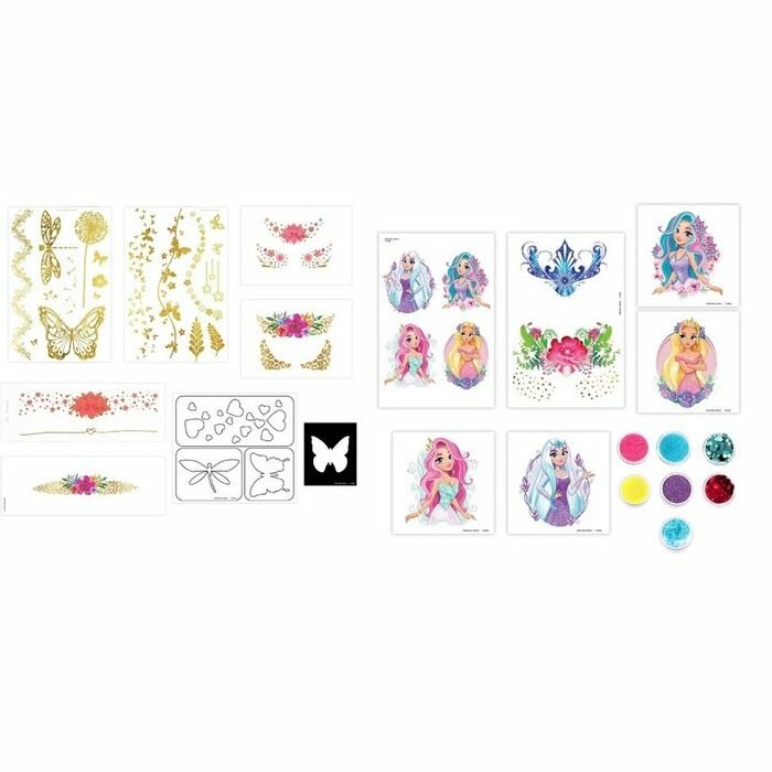 Набор переводных татуировок Школа талантов Тату Феи, детские, с блёстками