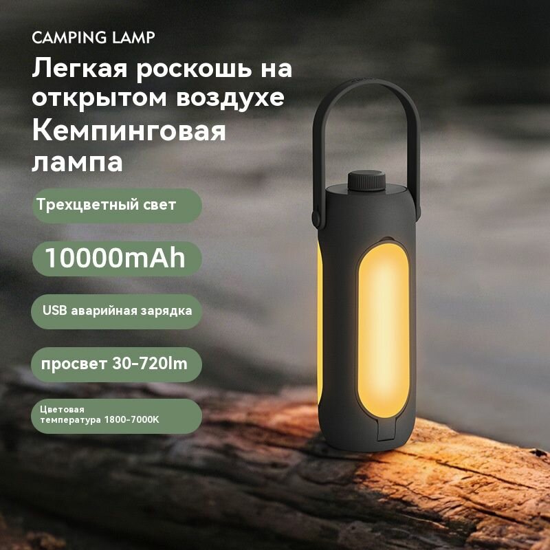 ED фонарь для палатки и рыбалки, портативный, перезаряжаемый, 3 цвета подсветки