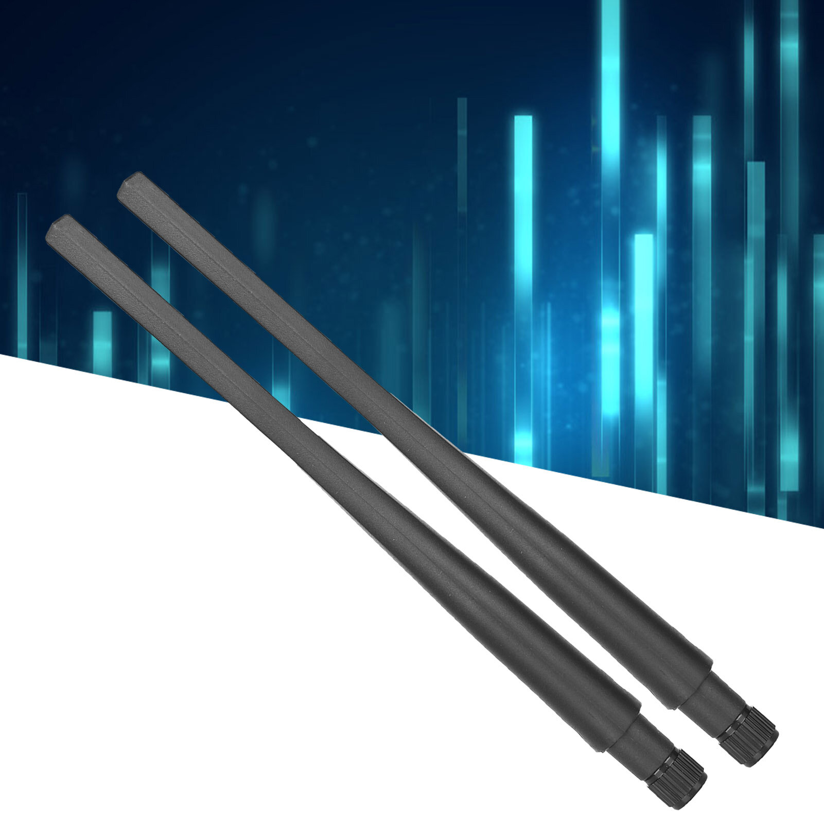 Антенна WiFi OmniDirectional DualBand SMA для беспроводного роутера, сетевой карты, 2 шт, 2.4GHz/5GHz, 5dBi, черный, ABS, SMA внутренняя резьба внутреннее отверстие