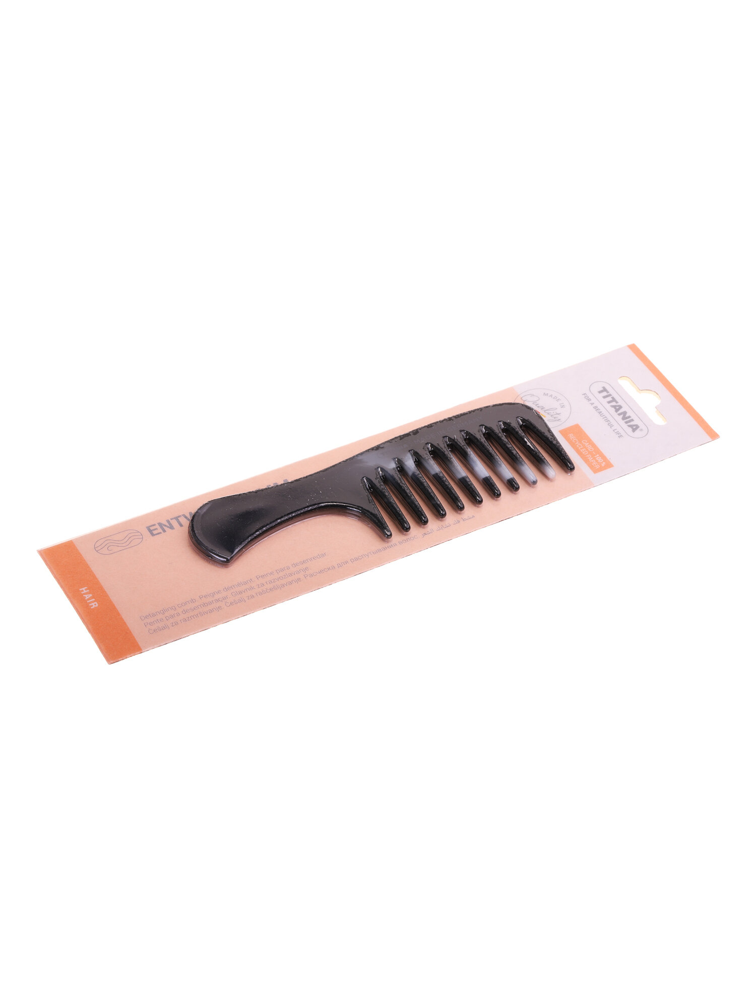 Расчёска-гребень 14,5 см серо-белая с редкими зубчиками и удобно