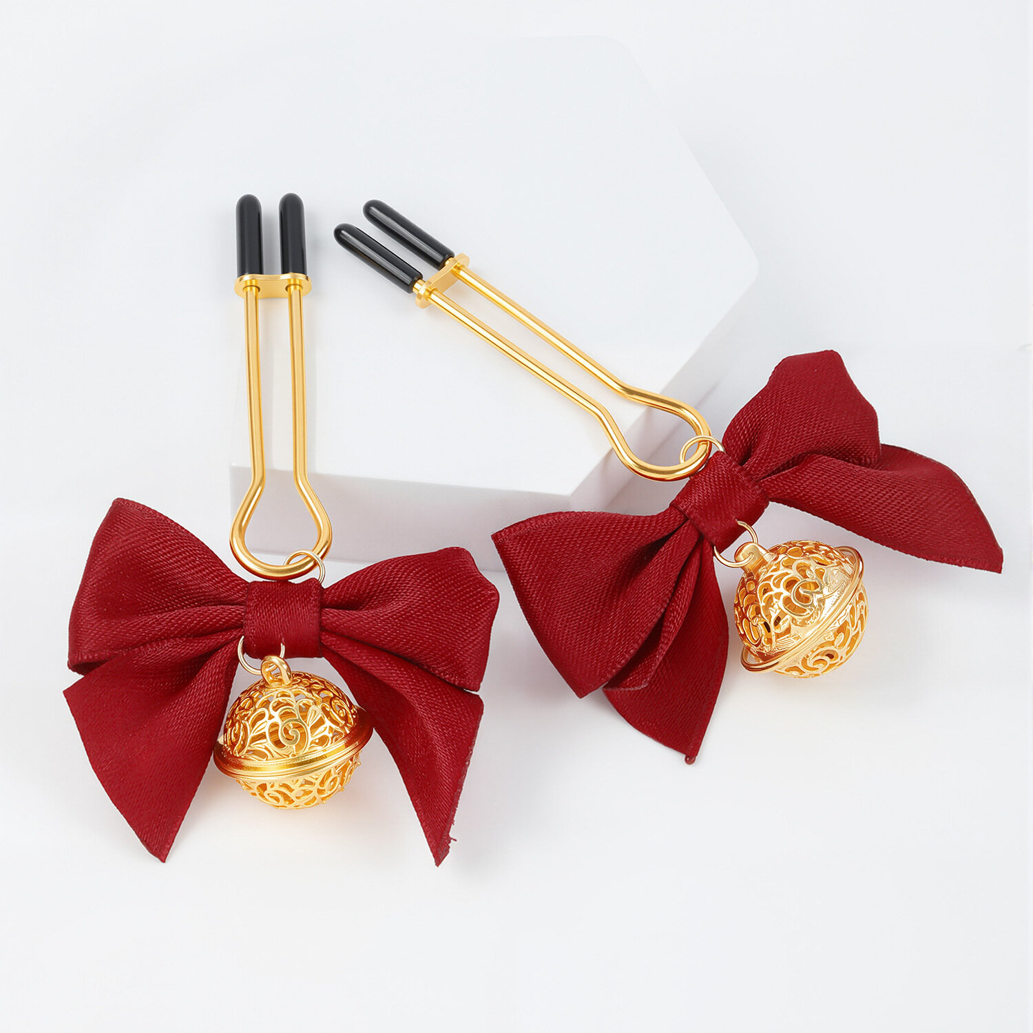 Зажим для сосков в форме банта, регулируемый, красный, U-образный зажим, секс-игрушки для флирта, секс-игрушки SM, партия товаров для взрослых