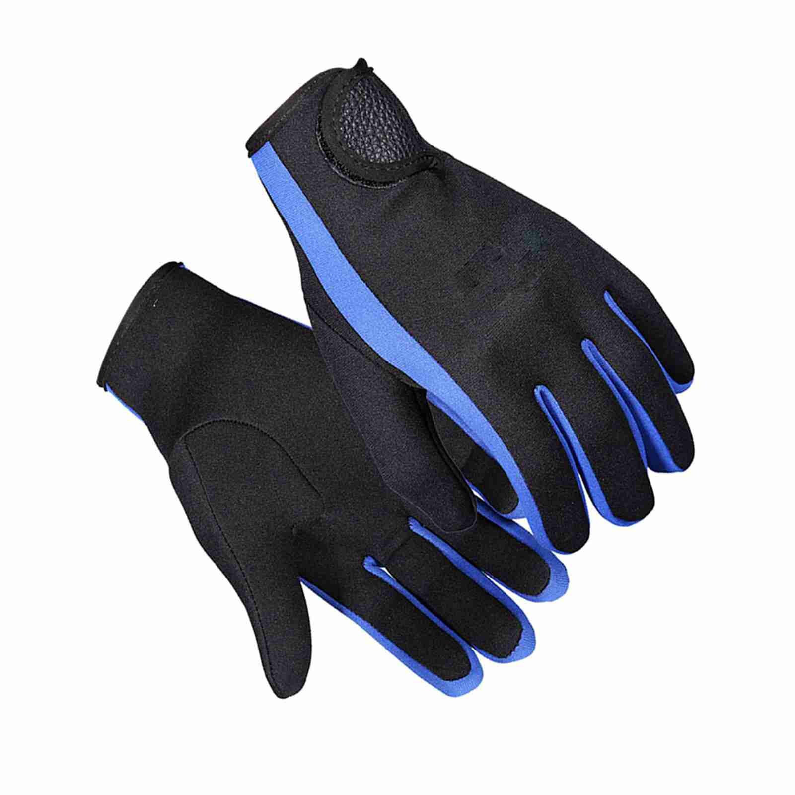 1Pair Set rukavice podvodnye neoprenovye dlya snorkelinga serfinga vodnyh sportov protiv skola L chernye sinie 1.5mm Neopren + Dvustoronnyj Nylon