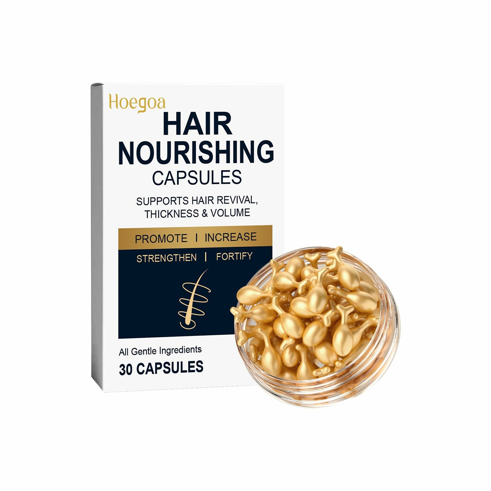 HOEGOA Капсулы для ухода за волосами, ежедневное окрашивание и завивка, питательный уход, естественный блеск, сильные волосы