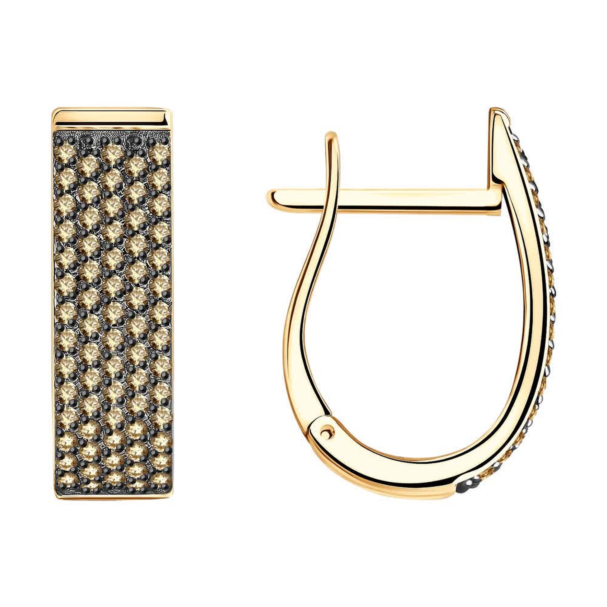 Серьги, красное золото, 585 проба, бриллиант