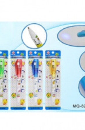 Ручка-шпион MQ-826. невид. чернила+фонарик ультрафиолет. синяя. к/бл. асс.