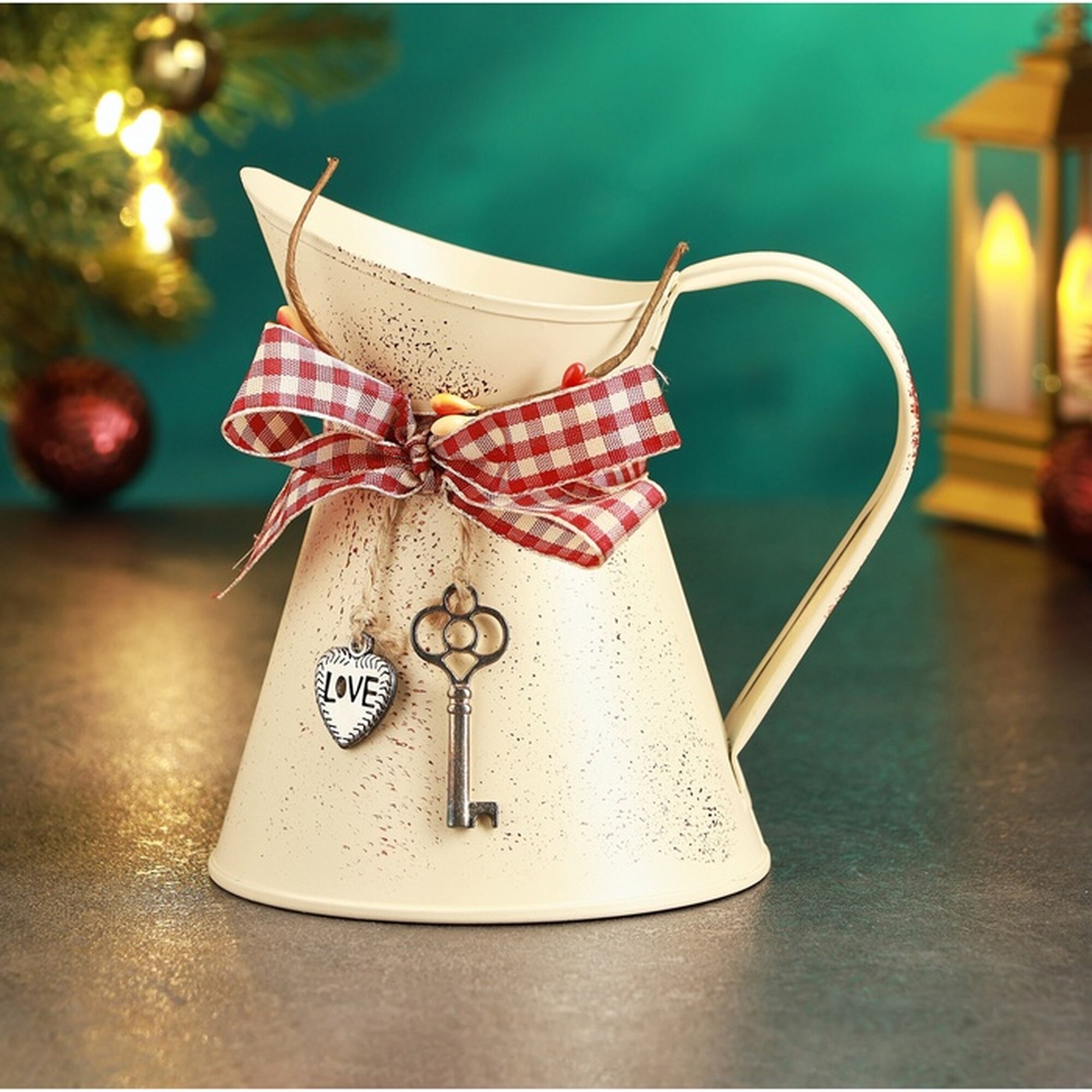 Кашпо Take It Easy «Ведерко Рустад», металл, бежевое, 10 см x 13 см x 13 см