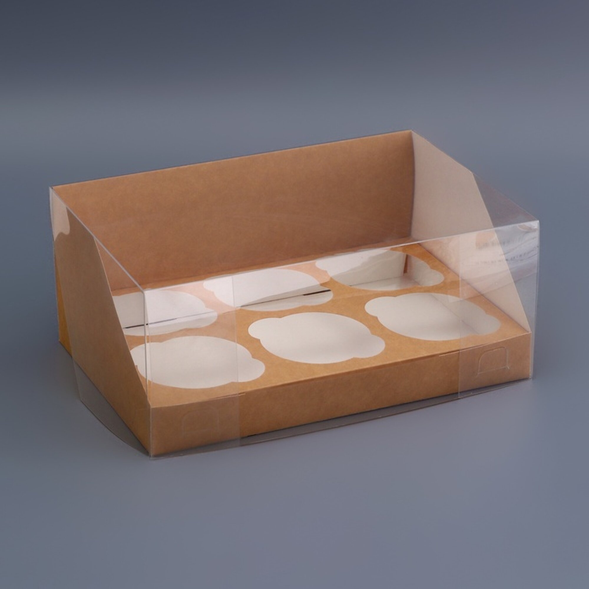 Подарочная коробка Upak Land, для капкейков, 23,5×16×10 см, бежевая