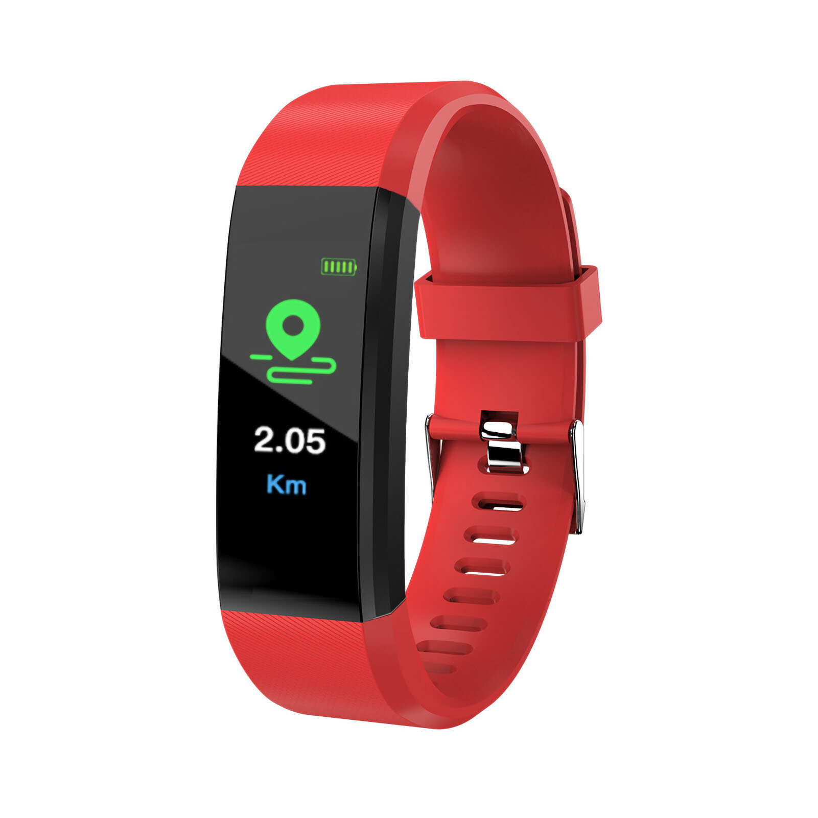 Smart Bracelet Heart Rate Blood Pressure Monitoring Sports Tracking Touch Control Fitness Watch for Adults Students Red