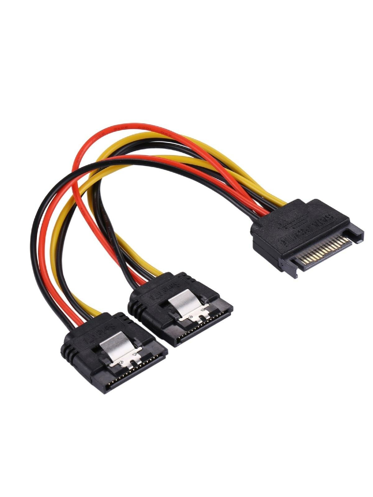 Удлинитель SATA 15pin типа "мужчина-женщина" с прямой головкой "два в двух" со шрапнелью