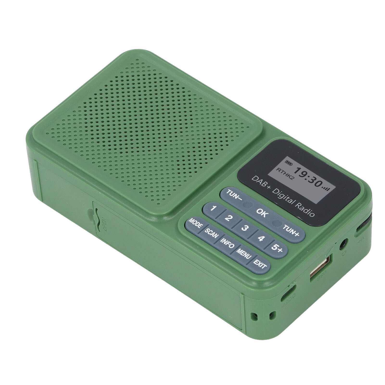 DAB Radio Солнечная Электросистема 3W Стерео Bluetooth Колонка Карта Памяти USB Воспроизведение Музыки Цифровое Радио, Материал ABS, 1200mAh АКБ, 30 Предустановленных Станций, Bluetooth 5.0, Диапазон FM 87.5-108MHz, DAB 174-240MHz, Поддержка MP3 WMA,