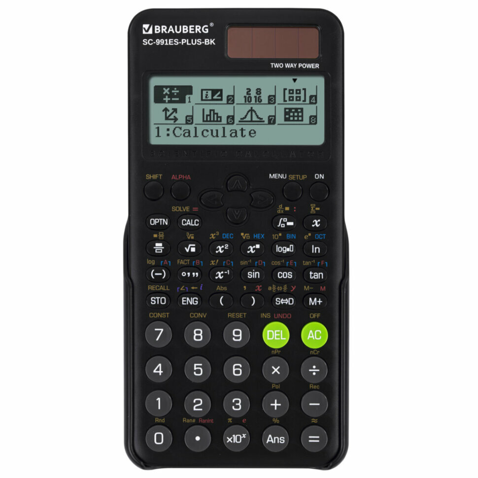 Калькулятор инженерный BRAUBERG SC-991ES-PLUS-BK (164х80 мм), 552 функции, 10+2 разряда, черный, 272651, 272651