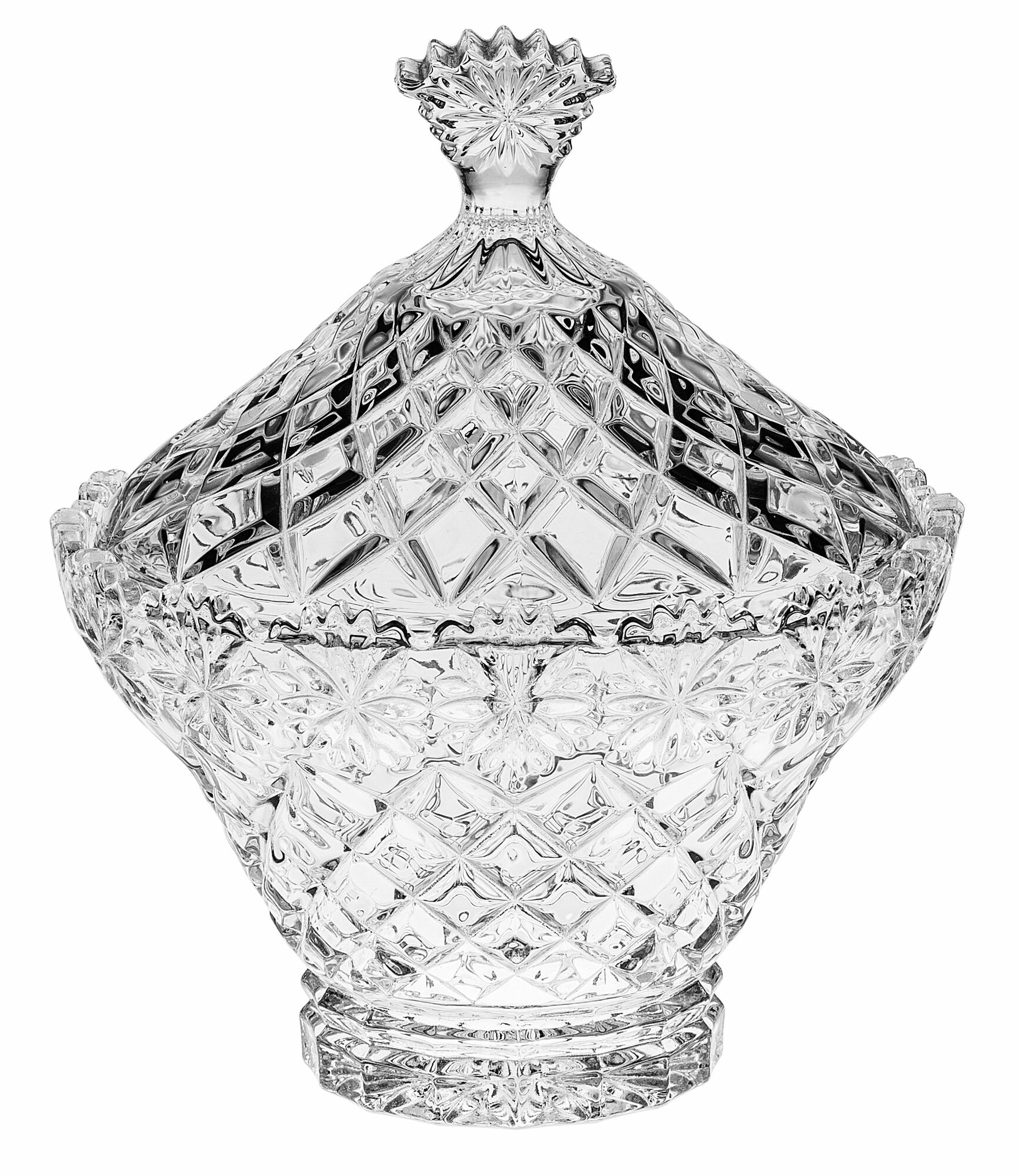 Доза с крышкой "Daisy", 20 см, хрусталь, Crystal Bohemia/ БПХ899