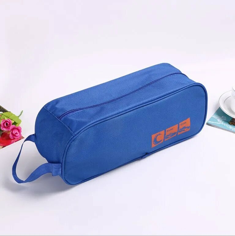 Сумка для обуви, синяя, влагозащищенная, карабин, унисекс, 33x12x12 см