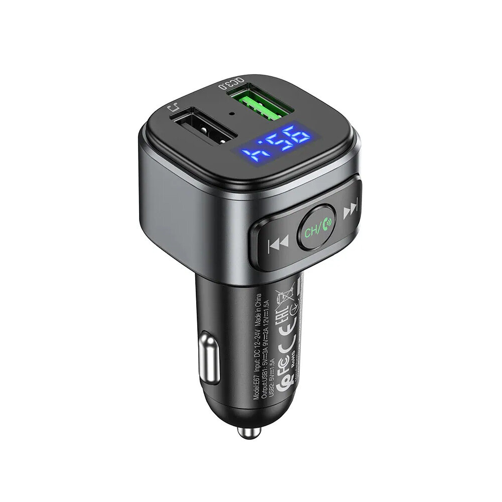Hoco FM модулятор Hoco E67 Bluetooth + зарядное устройство QC3.0/18W — фото 1