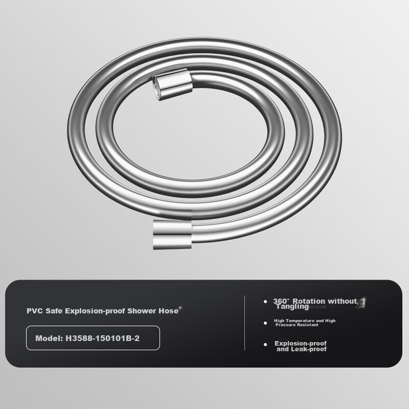 JOMOO PVC Anti-Tangling, Heat-Resistant, Thickened, Pressure-Resistant Hose with Brass Fittings, Shower Hose, 1.5 Meters, H3588