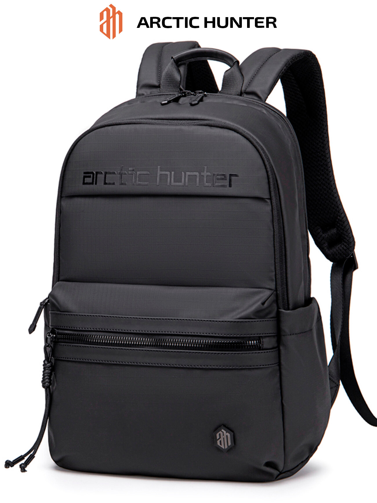 Рюкзак мужской городской, черный, повседневный Arctic Hunter B00536, объем 21 л, для ноутбука 15.6", школьный