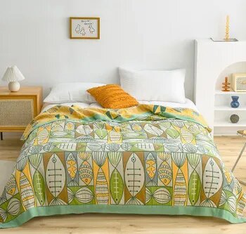 Плед , Муслин, Хлопок, 200х150 см