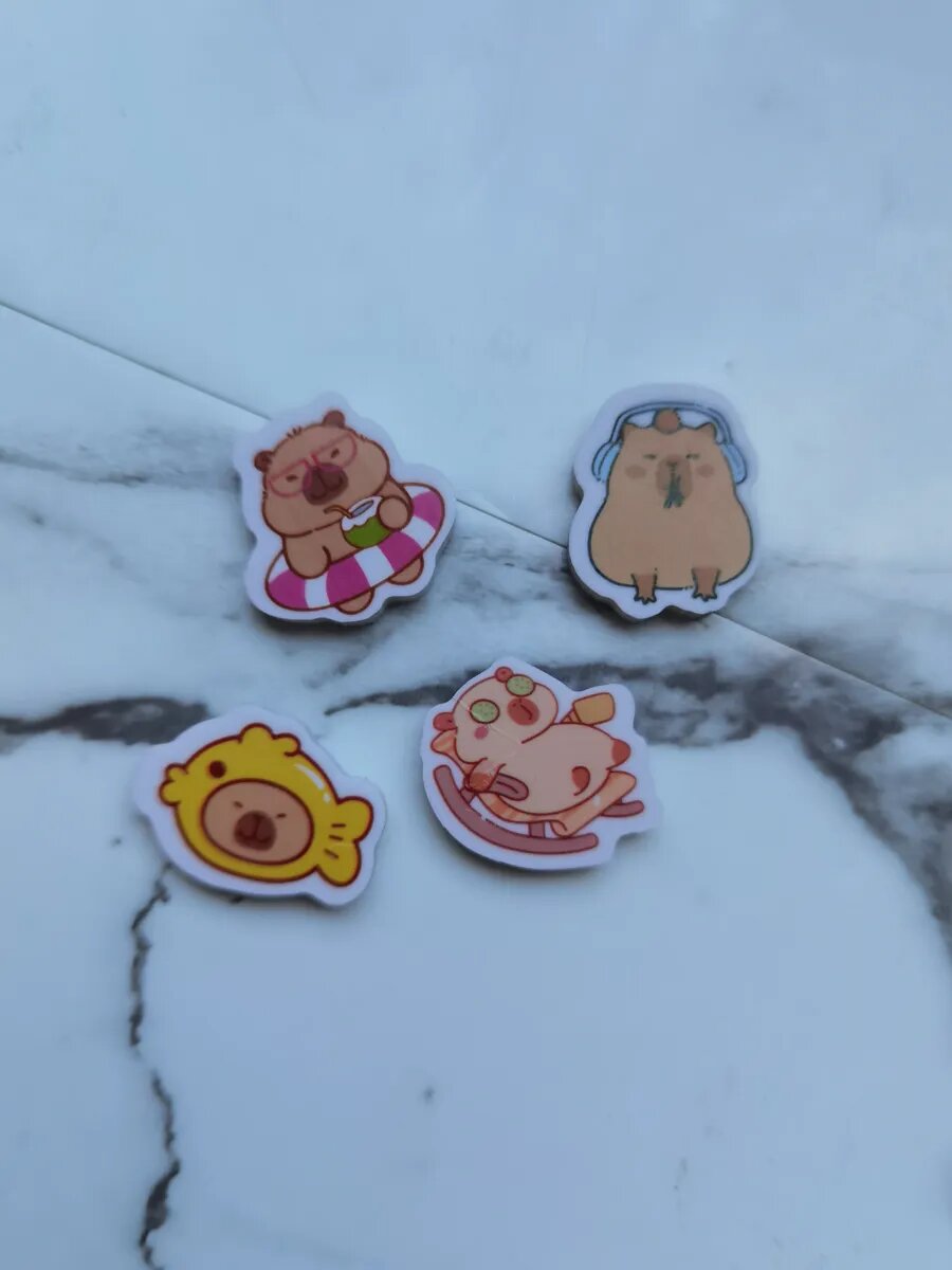 Ластики YUMA G "Капибара", фигурные, круглые, высота 2.5 см, 4 шт