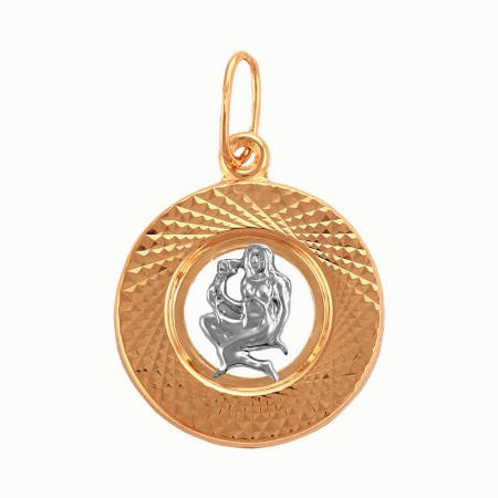 Подвеска, комбинированное золото, 585 проба, родирование