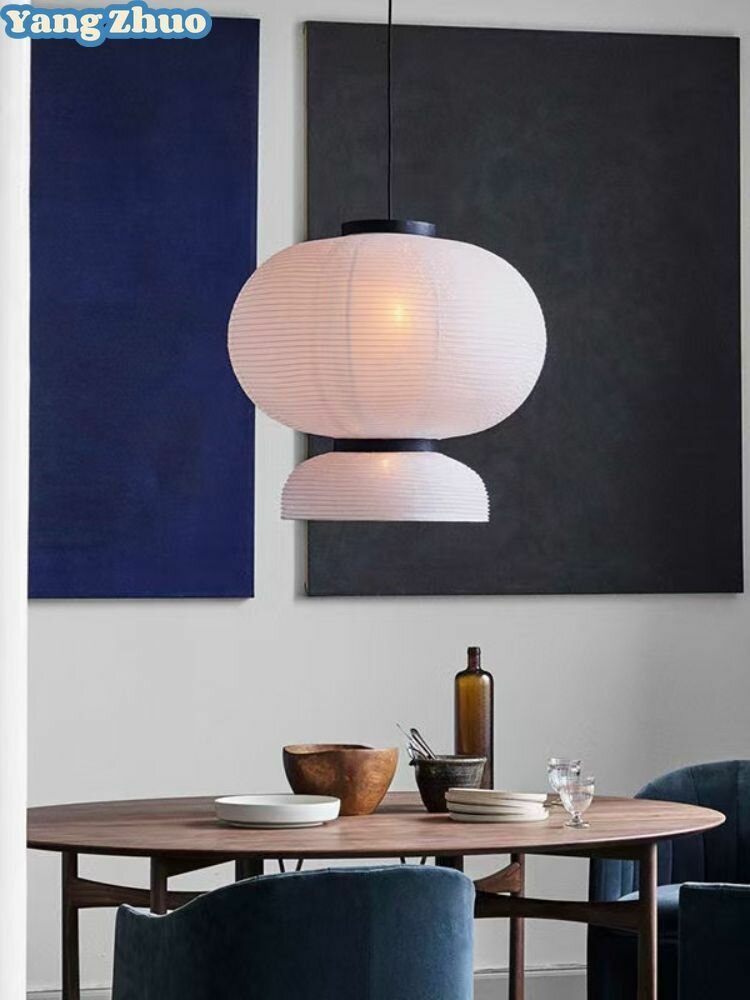 Подвесная люстра из рисовой бумаги в стиле Ваби-саби