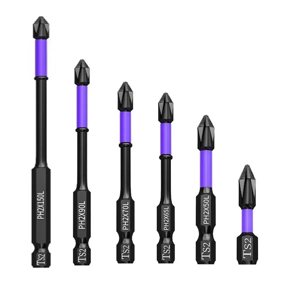 Магнитная ударная бита Phillips, противоскользящая длинная отвертка, набор шестигранных хвостовиков, крестовая ударная отвертка для электрического сверления