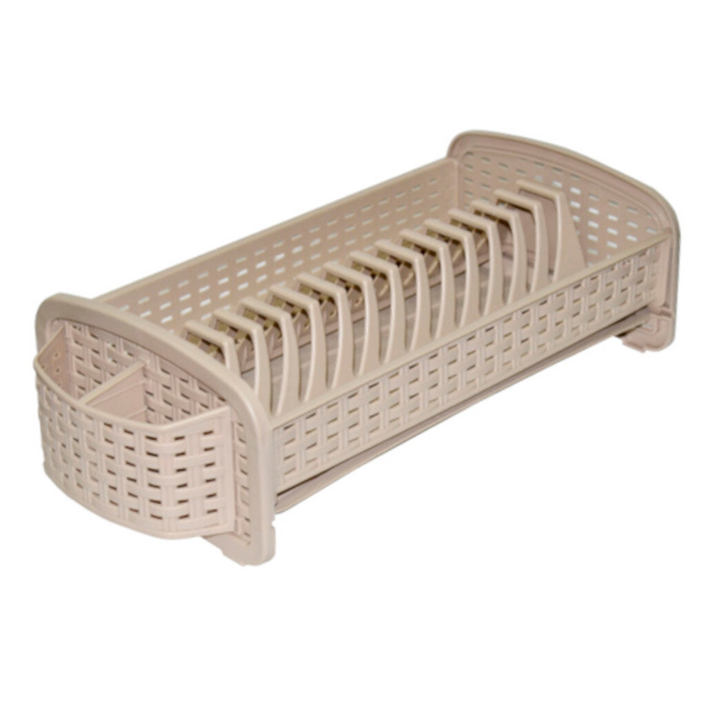 Сушилка для посуды Violet Ротанг, настольная, пластик, слоновая кость