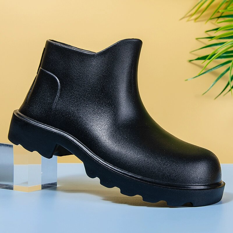 Женские резиновые сапоги-полусапожки, новинка 2025 года, нескользящая водонепроницаемая обувь для взрослых, короткие резиновые сапоги-трубы, легкие резиновые сапоги для работы на кухне