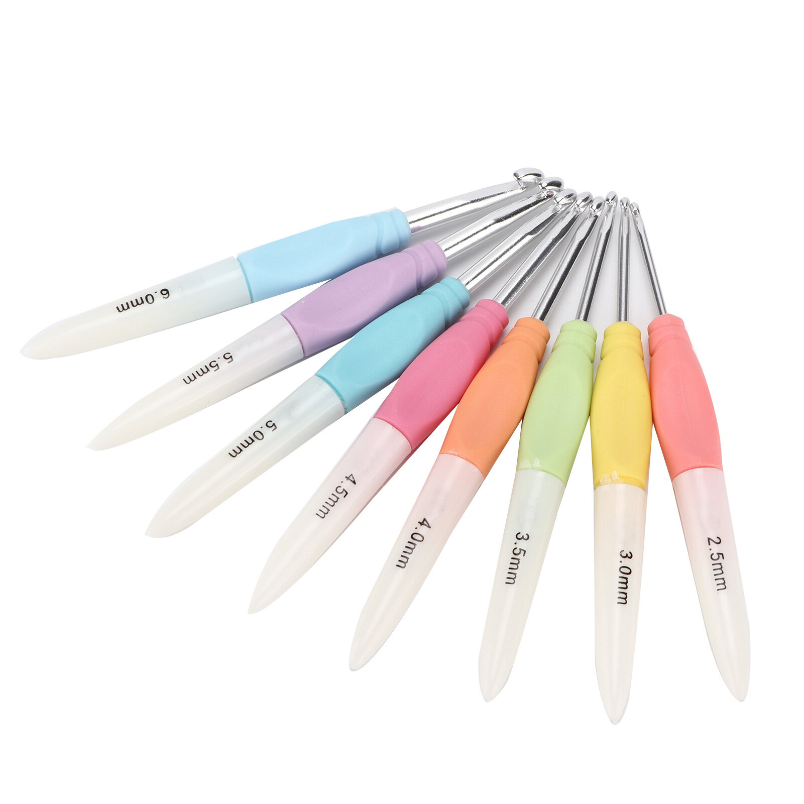 Набор из 8 крючков для вязания, мягкие, нескользящие, с удобным захватом и капюшоном, спицы для домашнего ткачества
