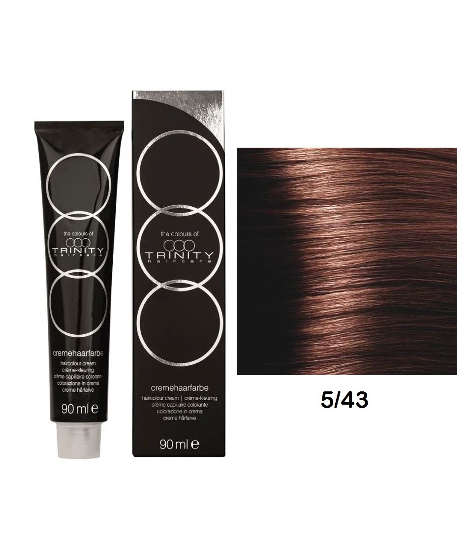 Trinity COT Тринити Стойкая краска с кератином 90 мл - COT 5/43 hellbraun kupfer gold Светло-коричневый медный