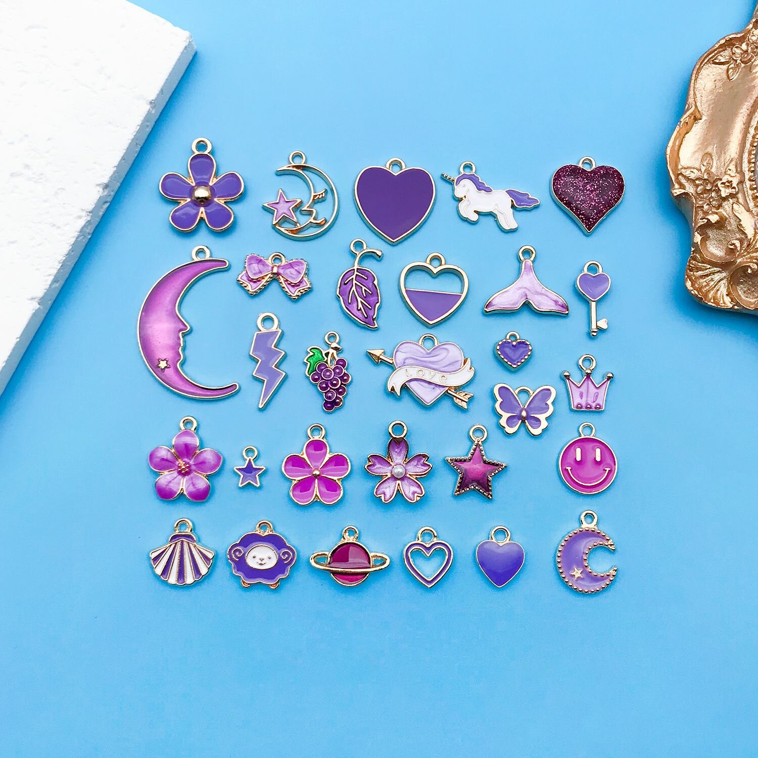 Мистическая коллекция30 подвесок благородного фиолетового создай королевские украшения!