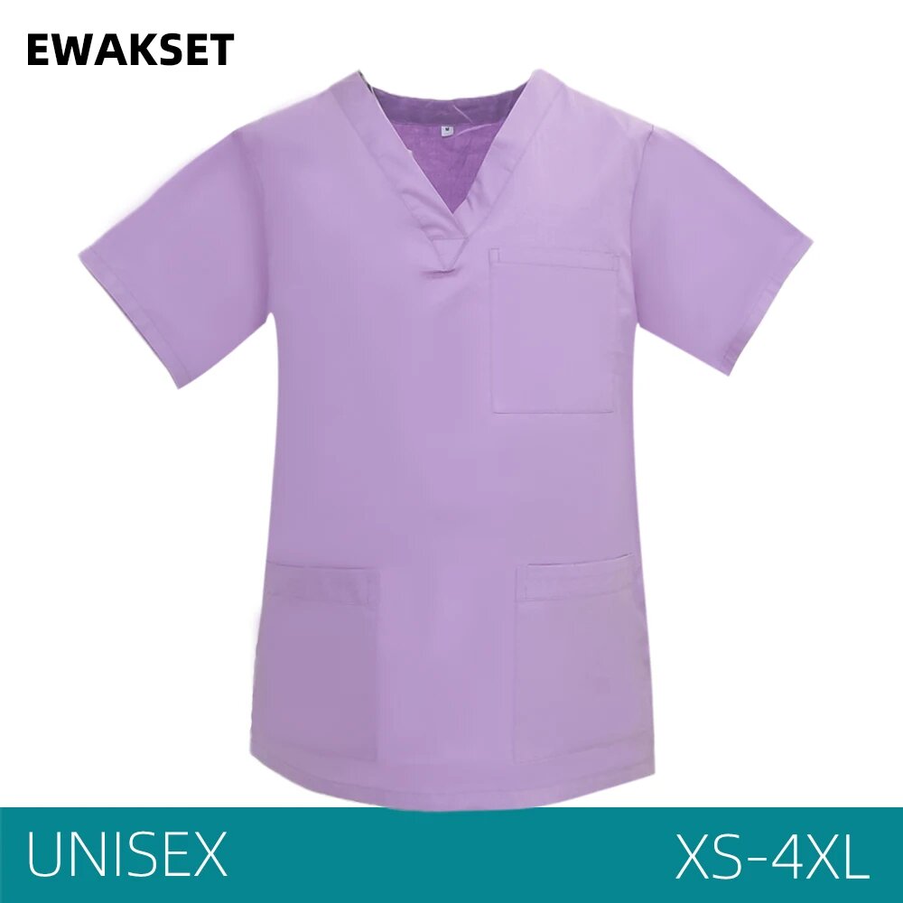 EWAKSET Однотонный хирургический топ из хлопка XL, top