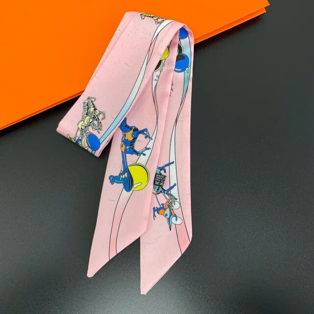 2025 брендовый дизайнерский Новый Шелковый шарф из веревки роскошный шарф женский фуляр узкие Сумки Шарфы модная повязка на голову шейный платок для женщин