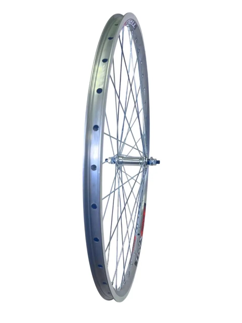 Колесо в сборе 28-29" переднее, Trix, AV, втулка ал, V-br. гайки, обод дв. 19.4х21.4мм, серебро