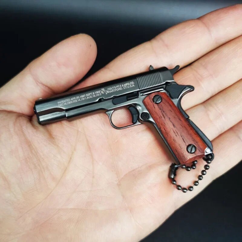Масштаб 1:3 из сплава Colt 1911, мини-пистолет, металлический брелок для ключей 1911, брелок для ключей с пистолетом, игрушка.