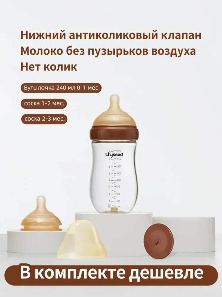 Бутылочка для кормления, с герметичным носиком, нелатексовая, разборная