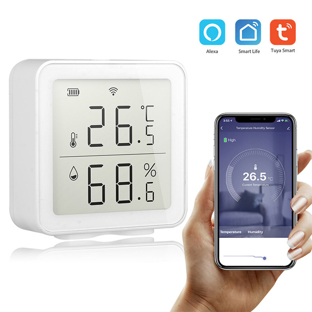 Smart WiFi Humidity Sensor Hygrometer Outdoor Indoor Thermometer Digital LCD Display Temperature Monitor