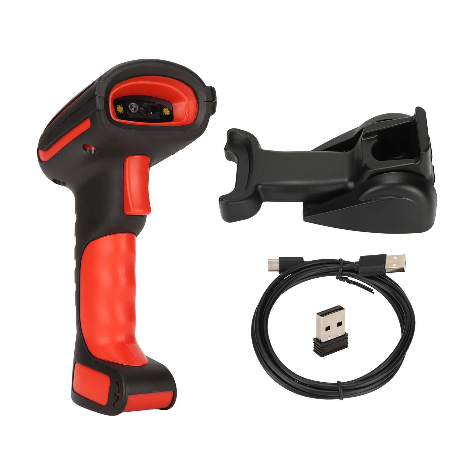 Беспроводной штрих -кодовый сканер Bluetooth 2,4 ГГц беспроводной проводной вибрации соединения предупреждение 1D 2D -ручной сканер штрих -кода