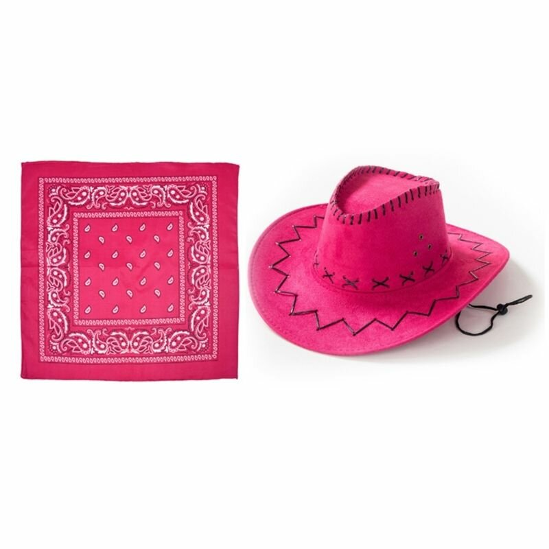 Западная Ковбойская Шляпа Рыцаря, Шарф Для Лица С Кешью, Квадратный Набор Шарфов-Розово-Красный